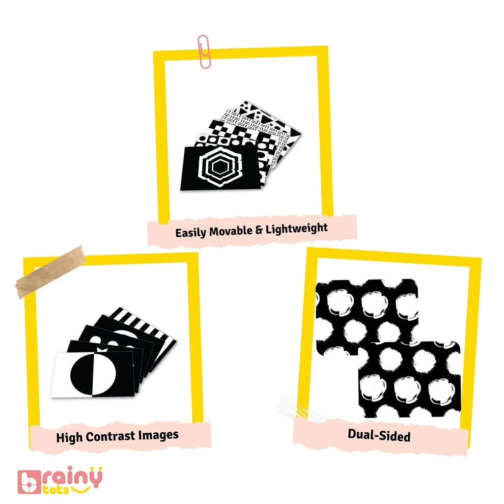 High Contrast Flashcards with Mirror – Brainytots